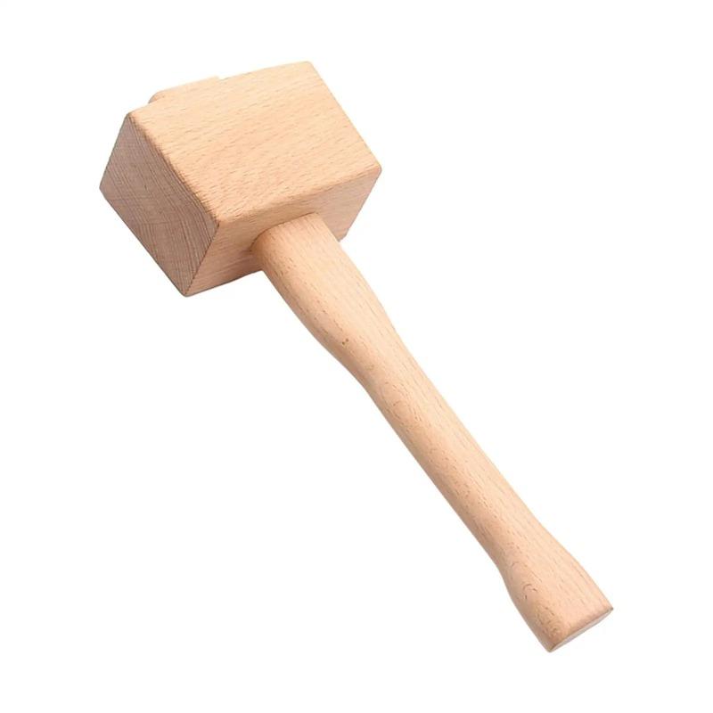 Beech Solid Wood Mallet Hand Tool Durable Beechwood Hammer Malle ...