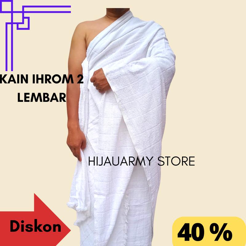 PAKAIAN KAIN PUTIH IHRAM IHROM HAJI DAN UMROH 2 LEMBAR - Shop | Tokopedia