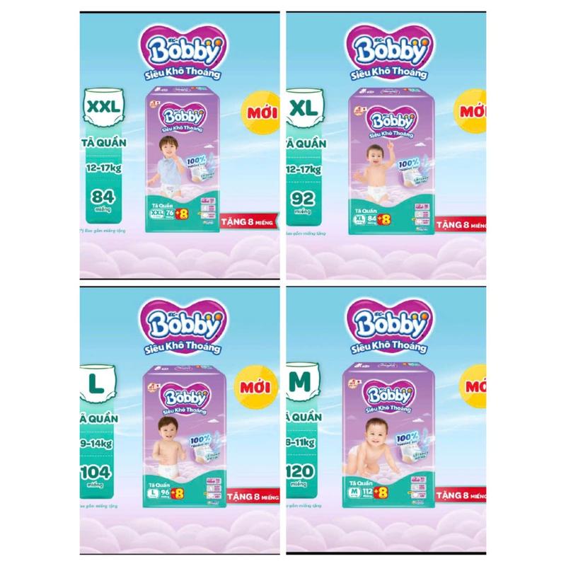 [TẶNG 8 MIẾNG] Tã quần Bobby Jumbo tinh chất gạo non M112/L96/XL84 ...