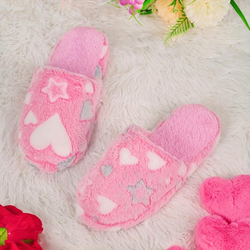 Cute Star Heart Printed Soft Cotton Slippers Indoor Silent And - TikTok ...