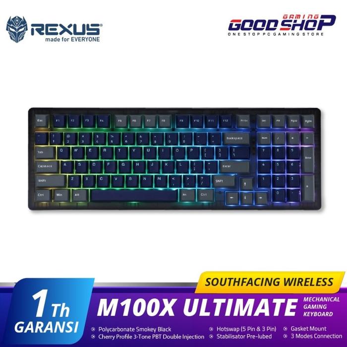 Jual Rexus Daxa M100X Ultimate Southfacing Wireless - Gaming keyboard ...