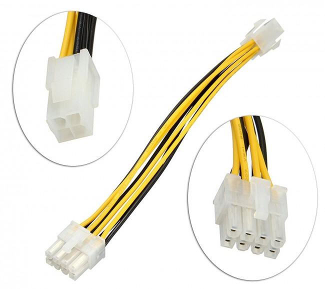 4 pin (From power supply) to (to motherboard) 8 pin cable
