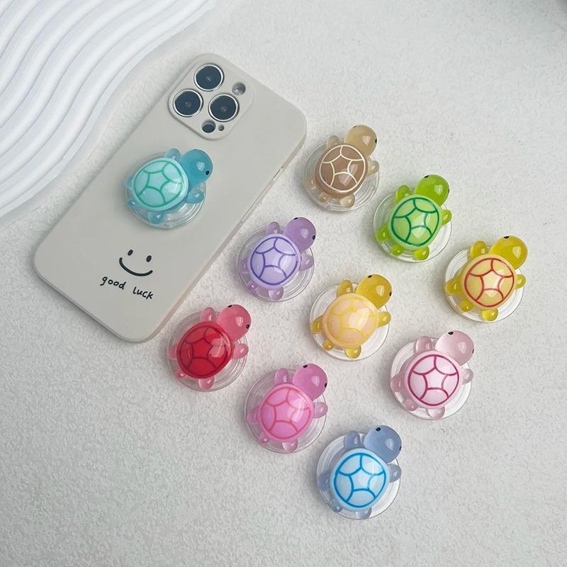 Korean Cute Luminous Turtle Phone Holder Griptok Finger Ring Support ...