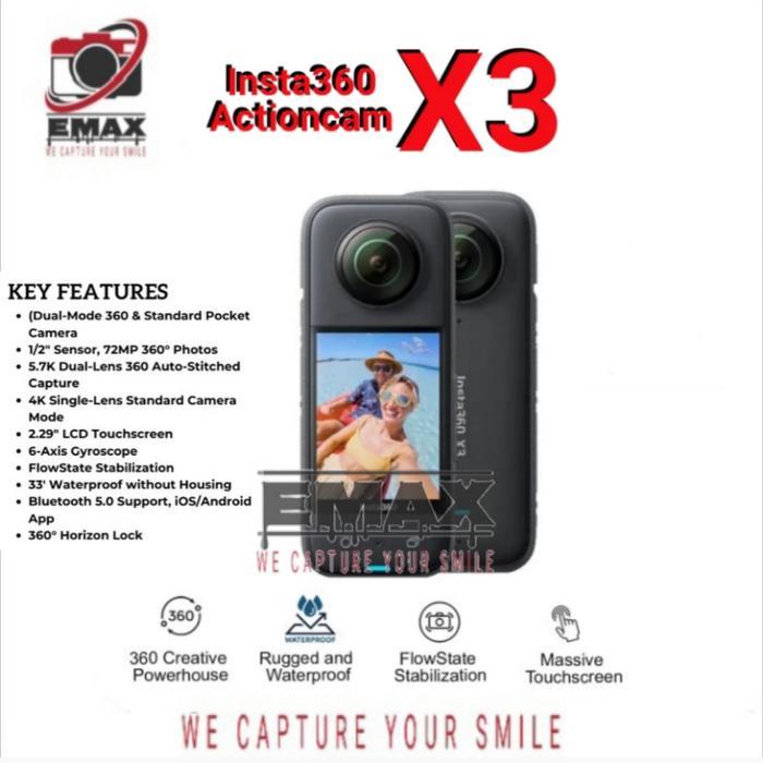 INSTA360 X3 Action Camera Waterproof Insta 360 ONE X3 5.7K Video X 3 ...