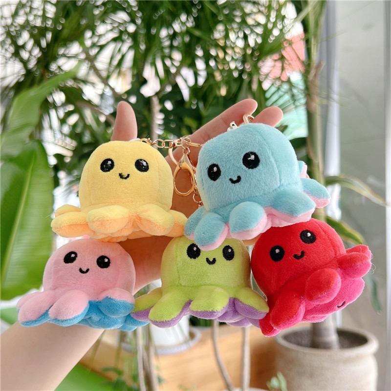 10cm Mini Small Reversible Octopus Plush Toy Keychain Flip Octopus ...