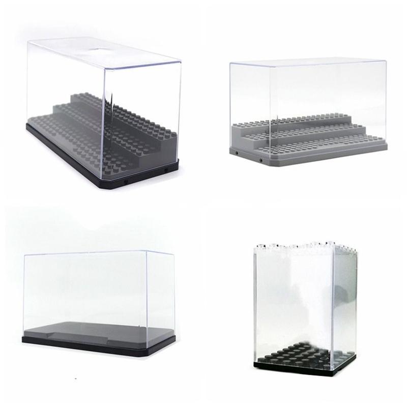 3 Steps Building Blocks Display Box Children Cover Shelf Transparent ...