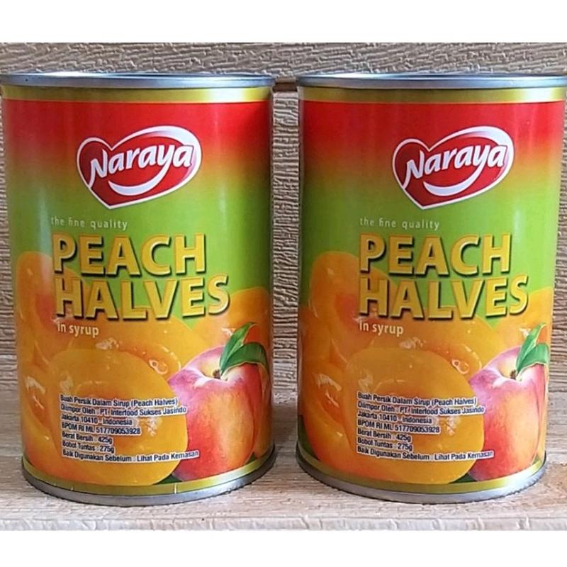 Buah Peach Kaleng 425gr / Peach Kaleng / Naraya Peach / Buah Kaleng ...