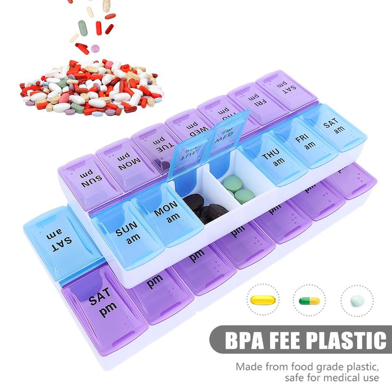 14 Days Weekly Medicine Tablet Dispenser Organizer Pill Box/ - TikTok ...