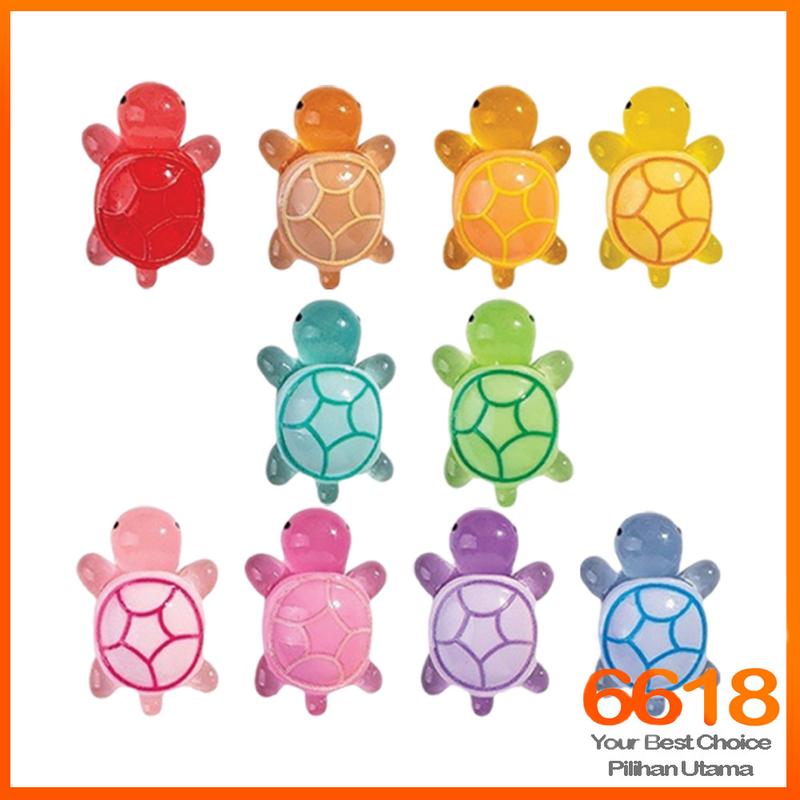 Mainan Patung Mini Kura-Kura Bercahaya Mini Landskap Resin Kraf ...