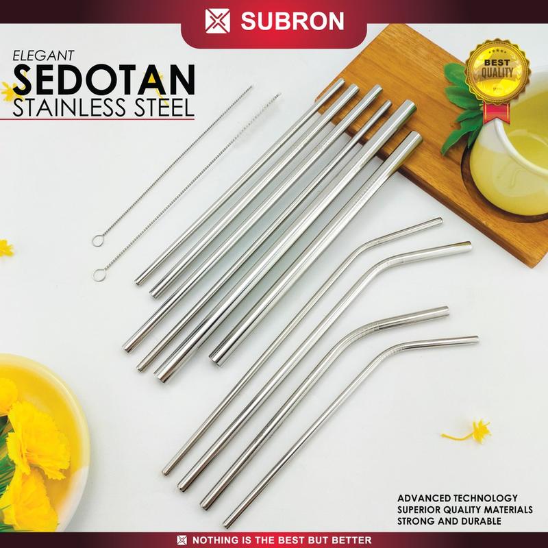 SUBRON Sedotan Stainless Food Grade Pilihan Ukuran Panjang Bengkok ...