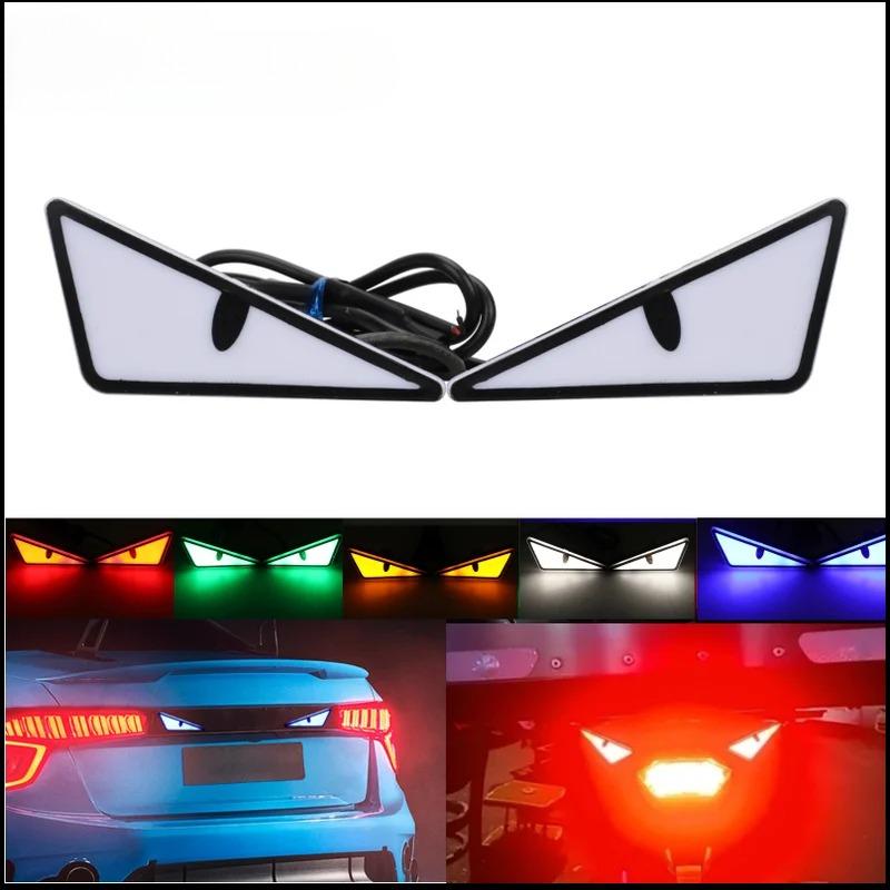 2pcs LED Devil's Eye License Plate Light Headlight for Car Motorcycle ...