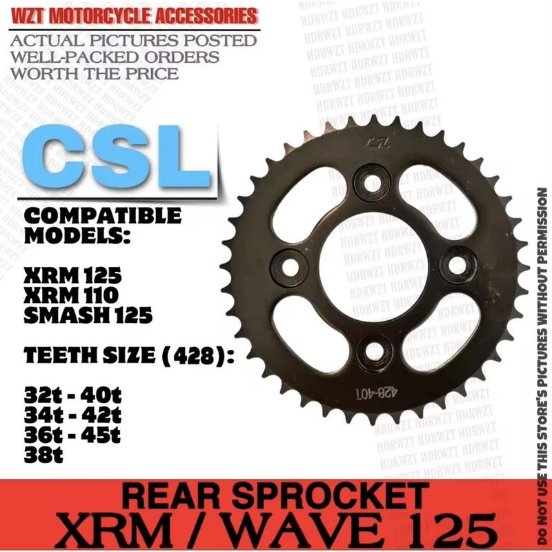 REAR SPROCKET HONDA XRM / WAVE 125 / 110 / 100 MOTORCYCLE (428-32T/34T ...