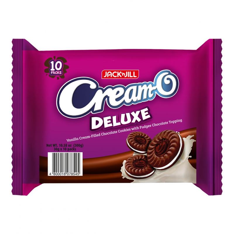 Cream-O Deluxe Vanilla Cream Filled Chocolate Cookies with Fudgee ...