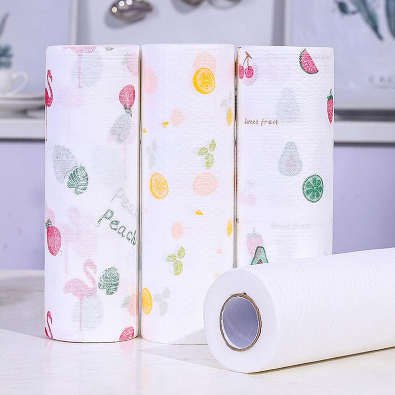 130 Sheets/Roll Kitchen Paper Towels Reusable Cleaning Wipe Household ...