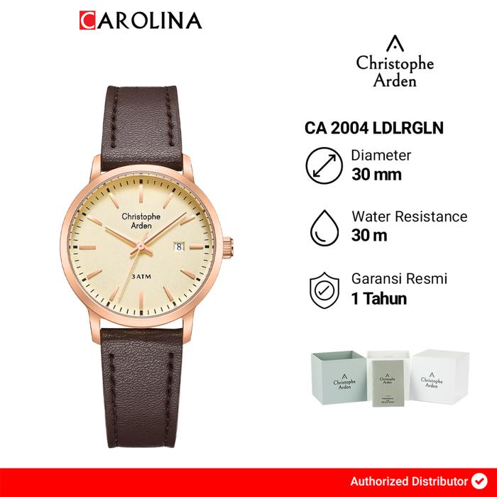 Promo Jam Tangan Wanita Christophe Arden CA 2004 LDLRGLN Gold Dial ...
