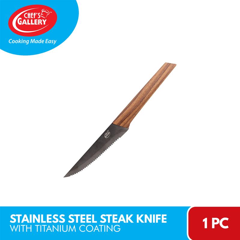 Chef's Gallery Stainless Steel Steak Kinfe Non-Stick Titaniu - TikTok ...