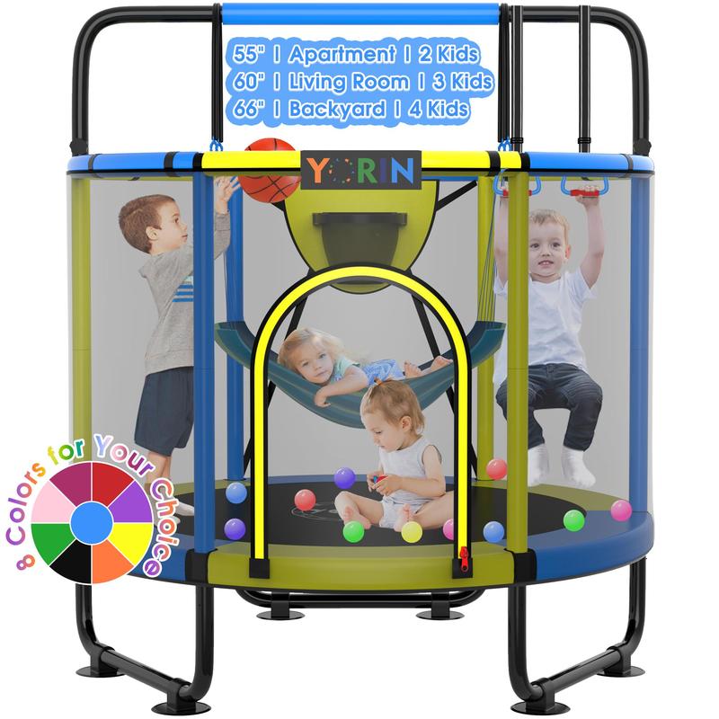 YORIN 55" 60" 66" Rebounder Trampoline Indoor Outdoor for Kids - TikTok ...