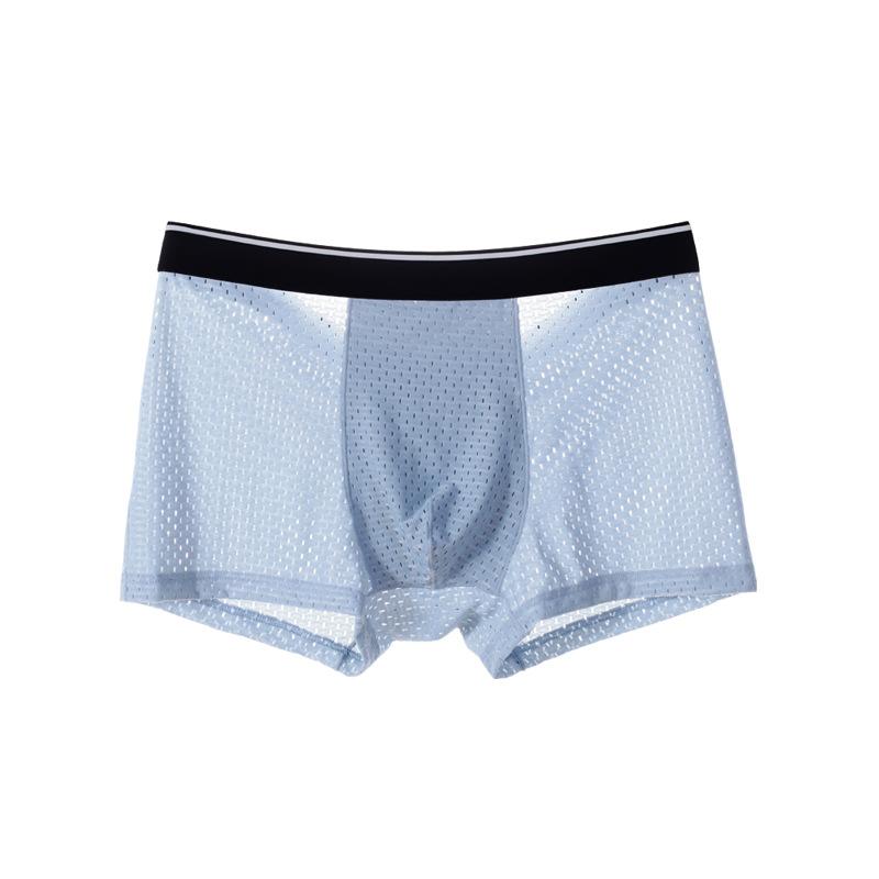 Mesh Ice Silk Men's Underwear Boxers Breathable Mesh U Convex Boxer ...