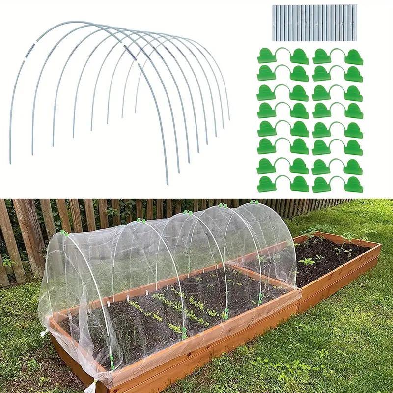 Garden Hoops Kit, 1 Set Garden Row Cover Hoops, Rust Proof Fiberglass ...