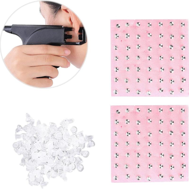 ETANTIAL Anting Tindik Silver Pleated Stud Ear Piercing 98 PCS - Shop ...