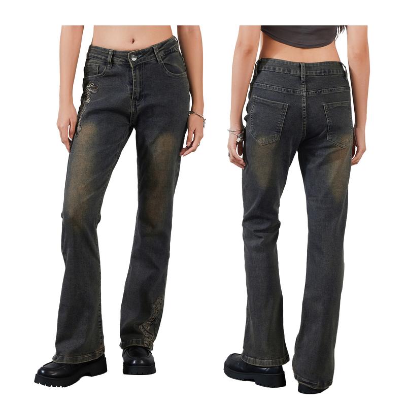 Spring Autumn Girls Long Jeans, Ladies Leisure Style Geometric - TikTok ...