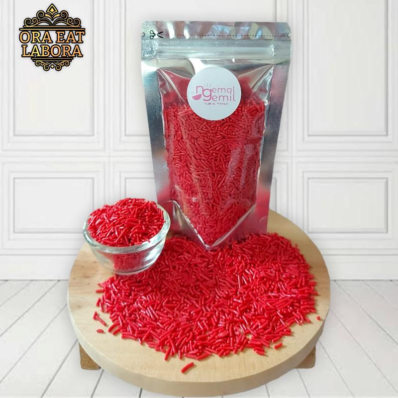 Meses Pouch Merah Meses Butiran Coklat Sprinkle Topping Donut Kue Bolu ...