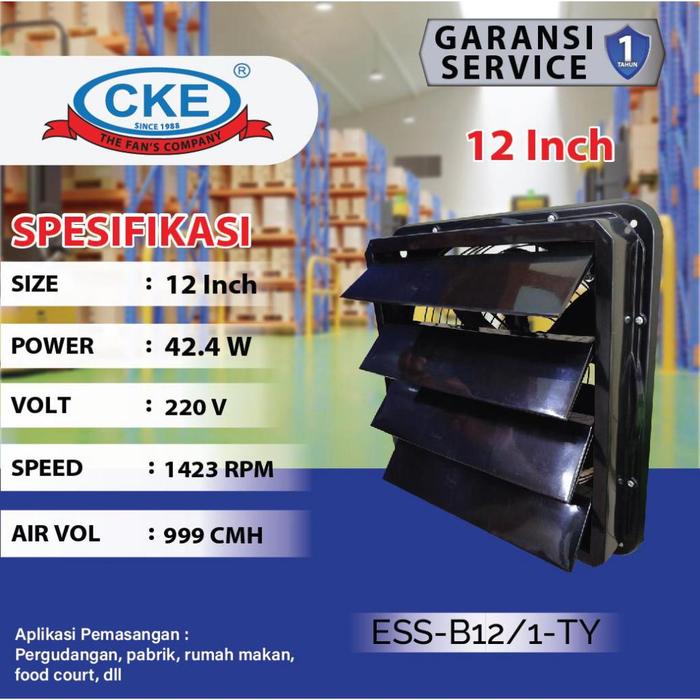 Jual CKE Wall Exhaust Fan Kipas Ventilasi Dinding 12 Inch dengan ...