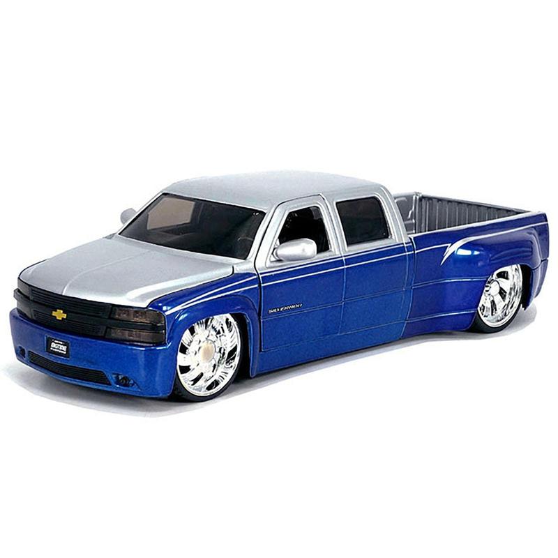 1999 Silverado Dually Pickup Truck Blue Metallic and Silver with Custom ...