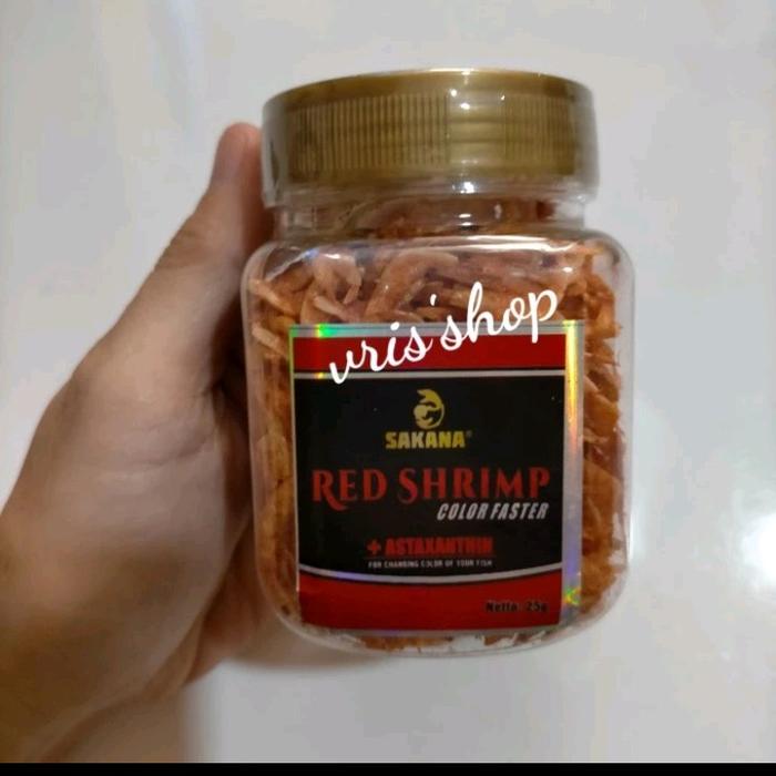 Jual sakana red shrimp 25 gram pakan udang kering super plus ...