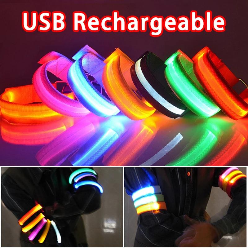 Night Running Armband LED Light Outdoor Sports USB Rechargeable ...