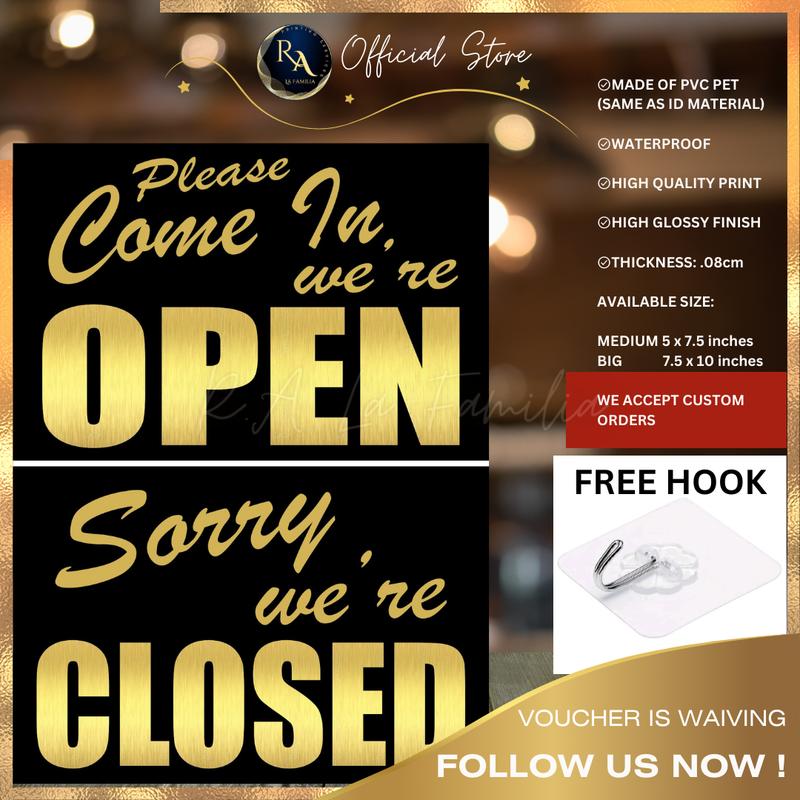 R.A BACK TO BACK OPEN CLOSED PVC SIGNAGE. WATERPROOF | HIGH QUALITY ...