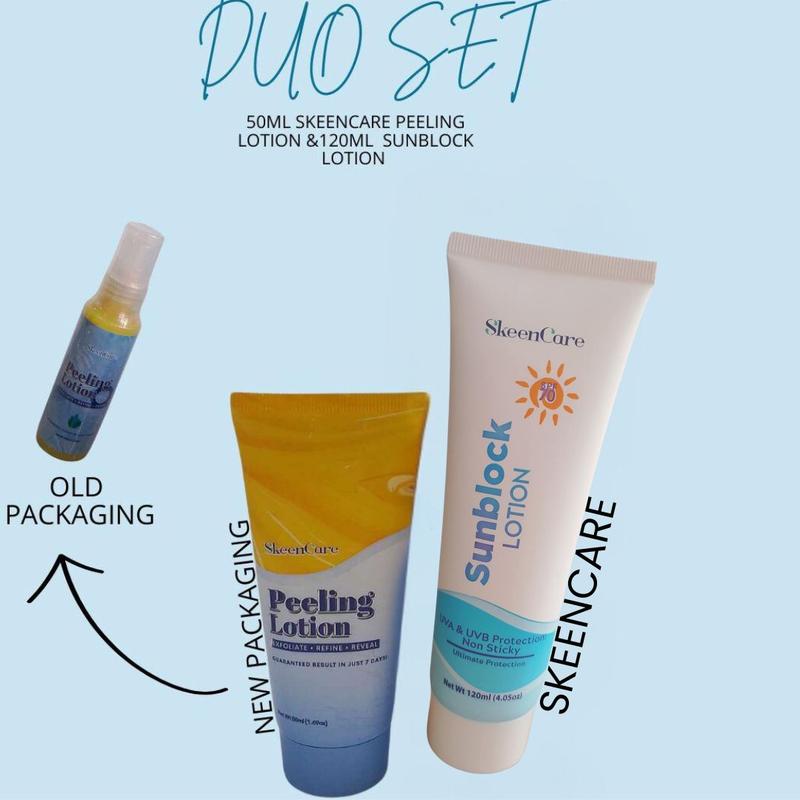 DUO SET ALL SIZES (SKEENCARE PEELING LOTION+SUNBLOCK LOTION SPF ...