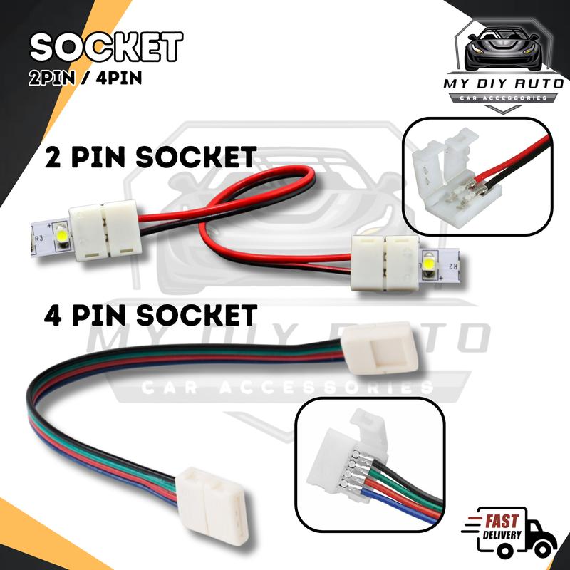 2 Pin 4 Pin Socket Solderless 2 Wire 4 Wire Connector Clip for - TikTok ...