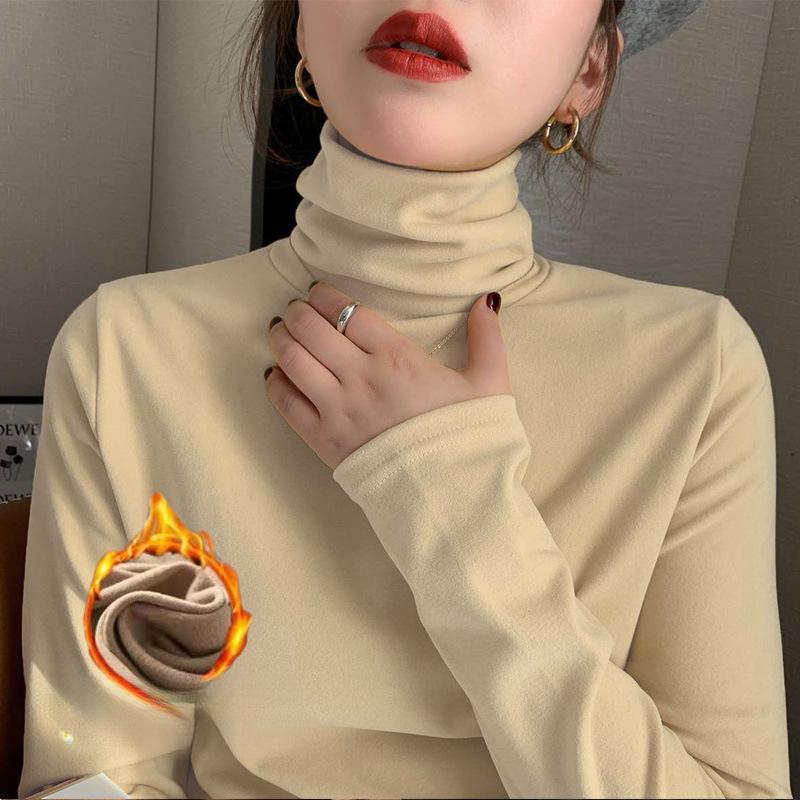 Kemeja Lapisan Asas Turtleneck Baldu, Dua Sisi, Untuk Wanita - TikTok ...