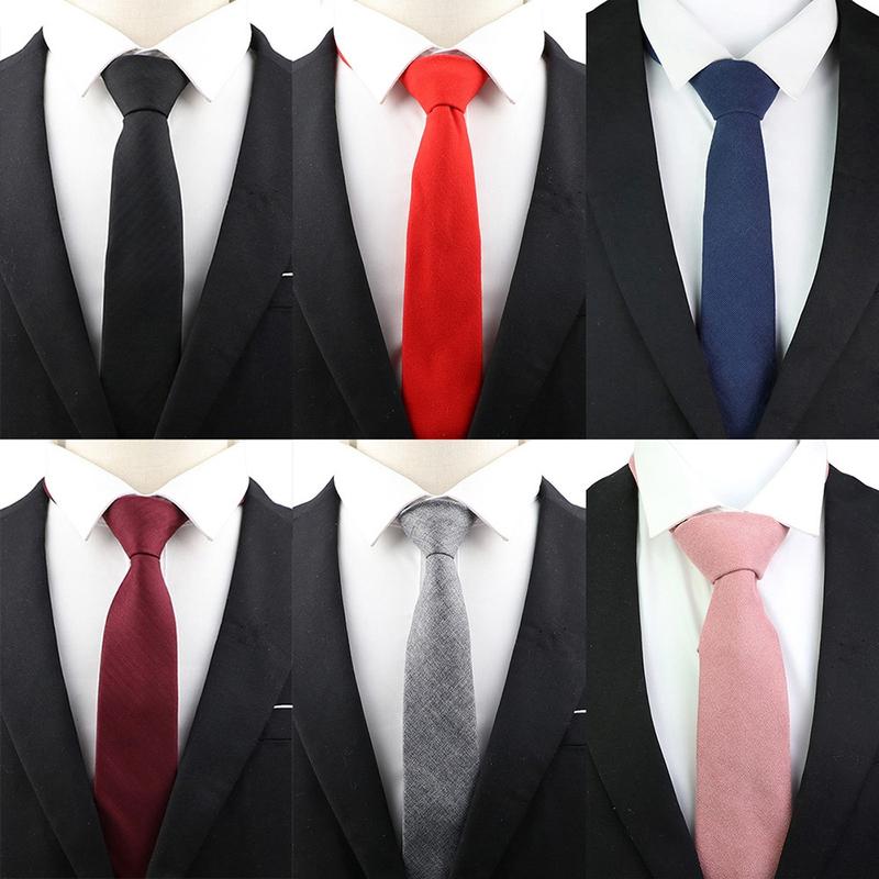 ZONFAZ 6cm Men's Solid Color Neckties Cotton Wedding Party Ties ...
