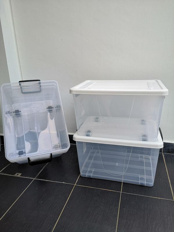 Clear Transparent Box Storage Box 50L Big Stackable Organize - TikTok ...