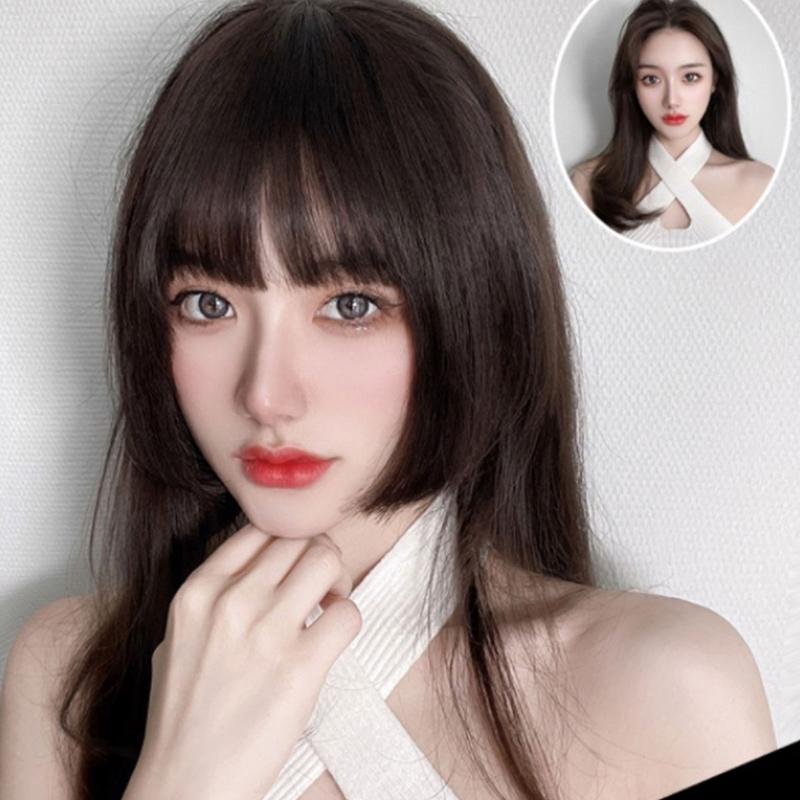Real Hair Princess Fake Bangs Wig Piece Student Girl Fake Bangs ...