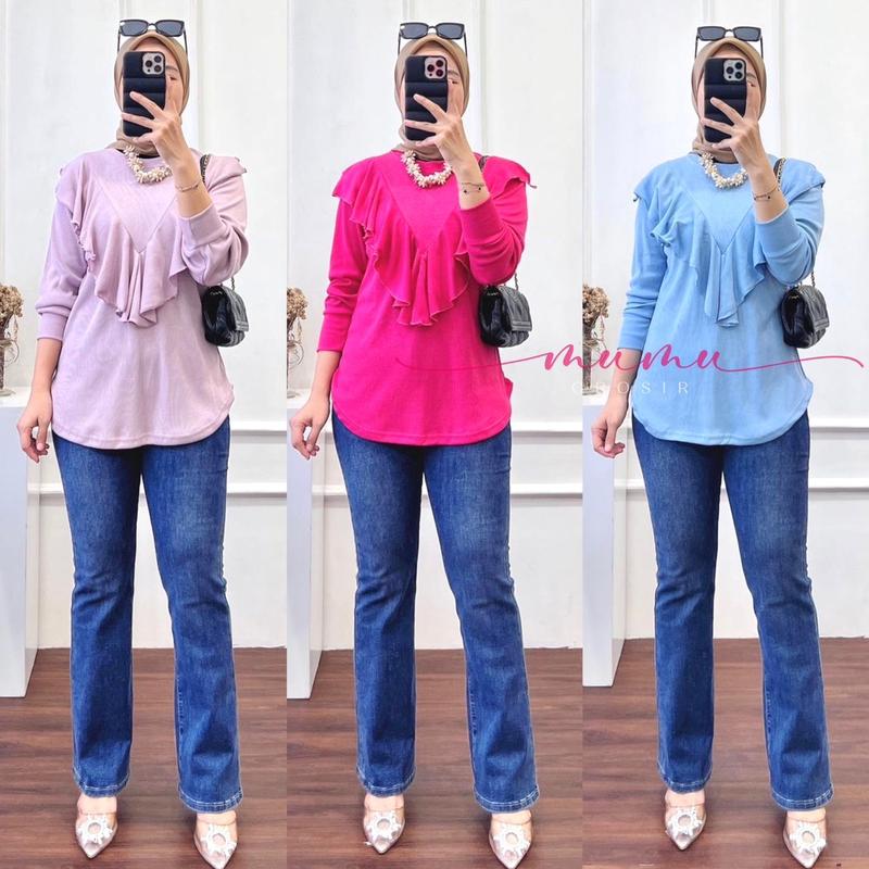 Mumu - Daily Top Kaos Rib Lady Ruffle by Mumu Fashion / Korean - Shop ...