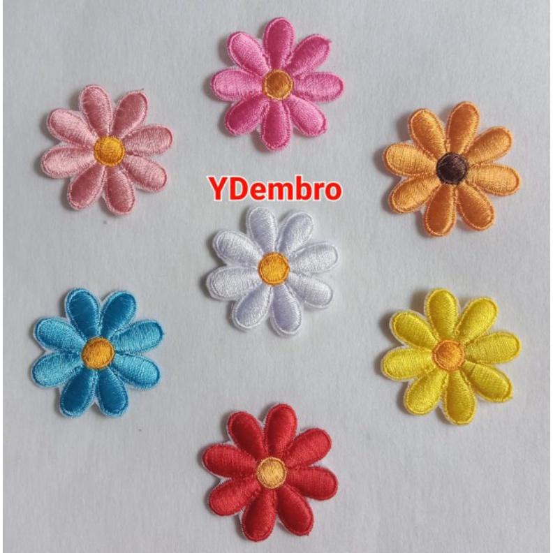Patch Bordir Bunga melati Warna Iron On - Shop | Tokopedia
