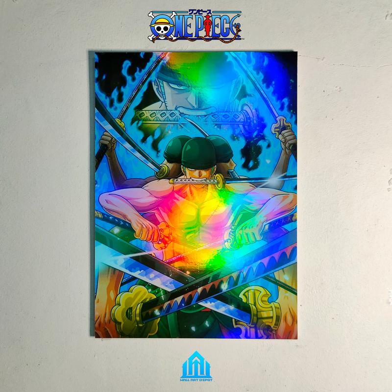 Roronoa Zoro "9 Sword Style" Holographic Effect Wall Art / A - TikTok ...