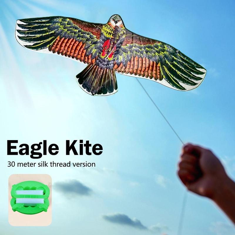 1set Flat Eagle Kite With 30 Meter Kite Line Children Flying Bird Kites ...