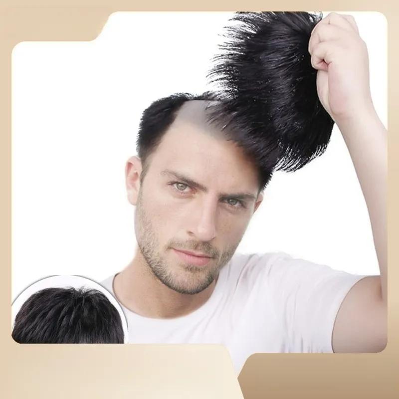 Wig piece men's head replacement hair block bald forehead natural ...