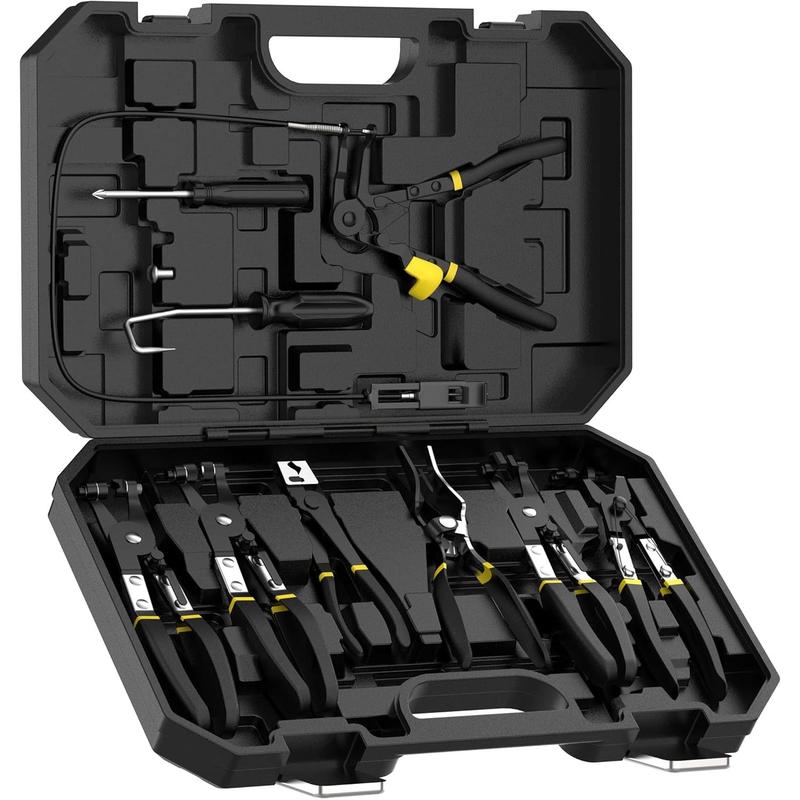 Hose Clamp Pliers Set, Flexible Wire Long Reach Clic R Type Swivel ...