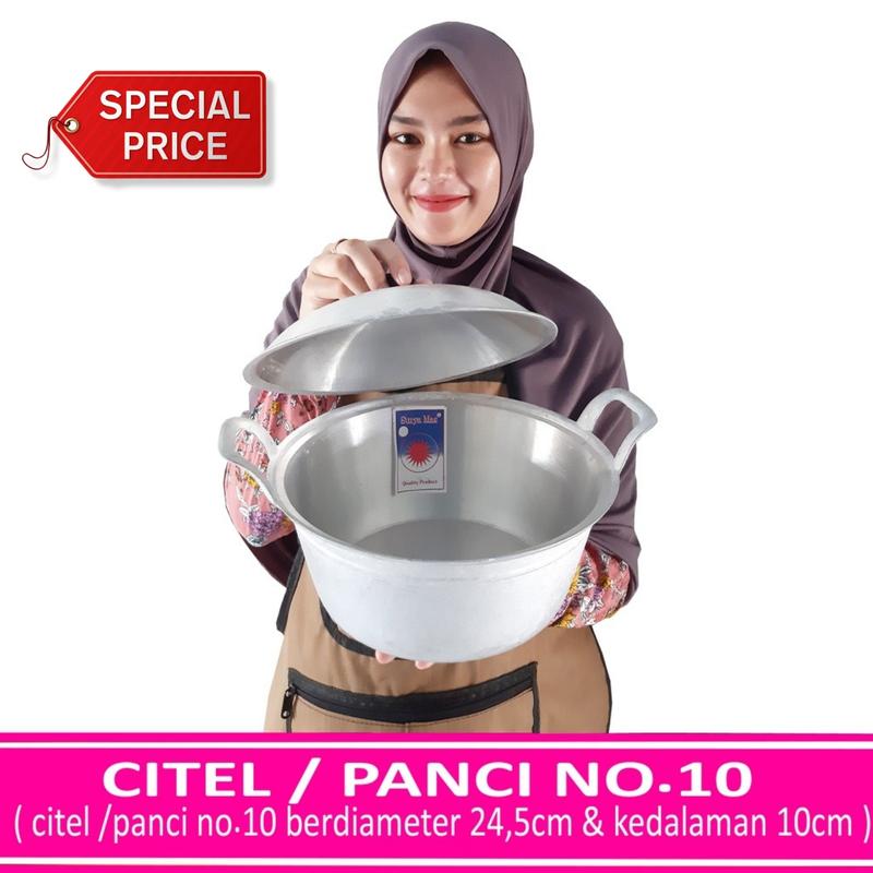 Citel No 10 Panci Katel Wajan Datar Plus Tutup Aluminium Cor - Shop ...
