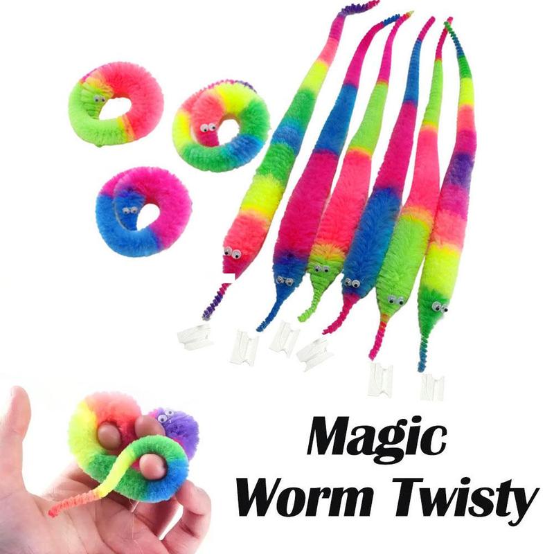 5/10pcs Finger Toy Magic Twisty Fuzzy Worm Wiggle Moving Seahorse ...