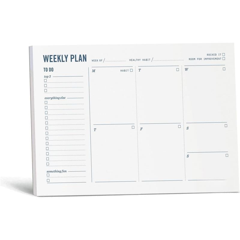 Weekly Planner Pad - Undated 6x9" Weekly To-Do List Notepad with ...
