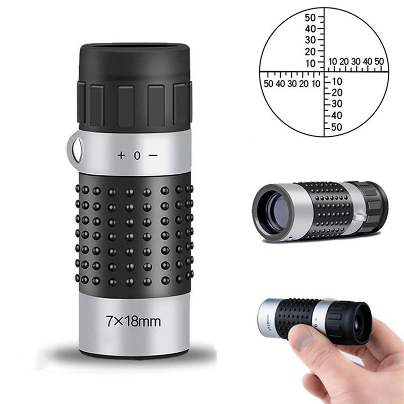 7×18 Mini Portable Monocular Telescope With Graduated Reticle Plate ...