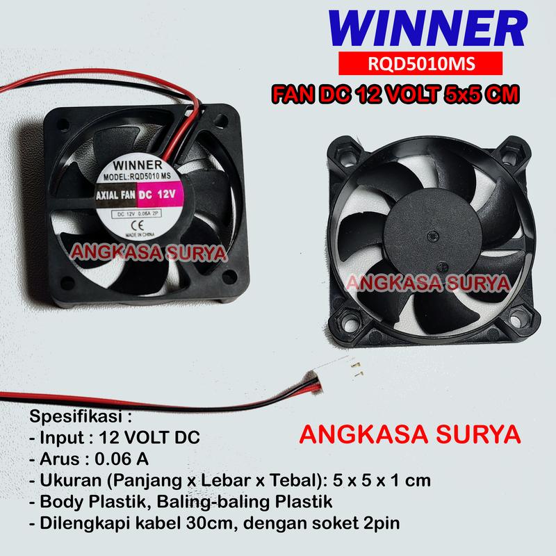 Fan Kipas DC 12v 5x5 cm Winner / Cooling Fan 5cm / Exhaust Fan 5cm 12 ...
