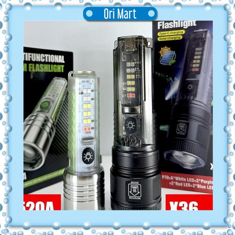X36 Zoomable 1500 lumens Flashlight Camping USB Rechargeable - TikTok ...