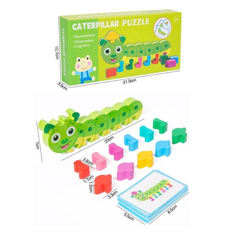Wooden for Caterpillar Color Matching Game: Fun Educational Puzzle ...